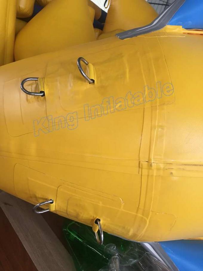 Blue And Yellow Inflatable Fly Fishing Boats / Inflatable Banana Boat 4 ...