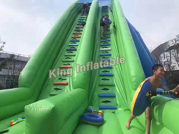 Customized Giant Green Inflatable City Water Slide , Slip N Slide The City