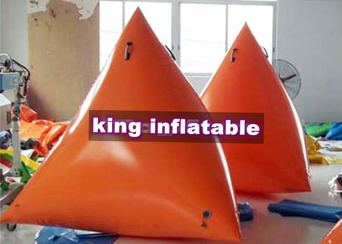 Inflatable Triangle PVC Floating Toys / Orange Alert And Ad Buoys For ...