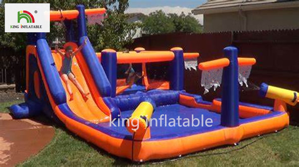 Inflatable Mini Backyard Monkey Bar Slides For Child / 4.5*8m Pool ...