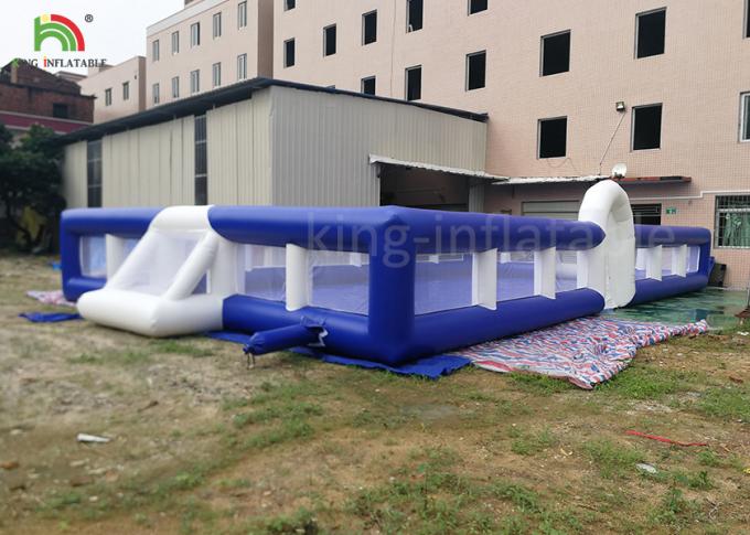 Movable Blue Inflatable Soccer Ball Football Field 16 m *8 m Anti ...