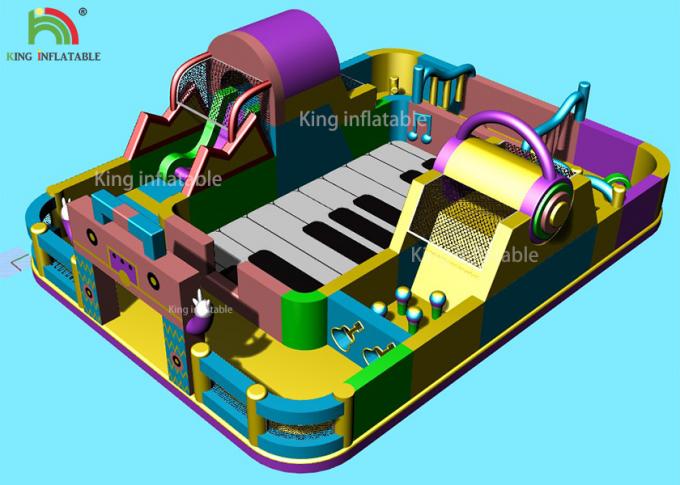 Music Theme Piano Inflatable Amusement Park Giant Commercial Jumping Castle