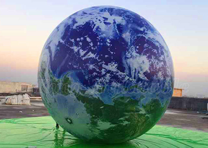 Giant Advertising Inflatables Word Globe Earth Map Ball LED Hanging Planets