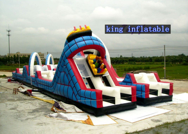 Kids Play Roller Coaster Inflatable Slide , Inflatable Amusemet Park Slide