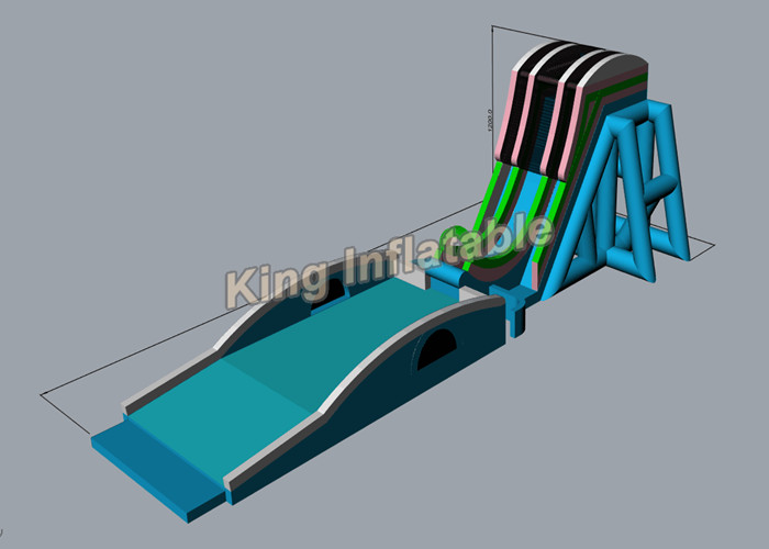 38m Long Green PVC Customized Sky Flying Giant Inflatable Water Slides ...
