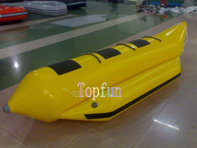 3 Person 0.9mm PVC Tarpaulin Water Inflatable Yellow Banana Boat ...