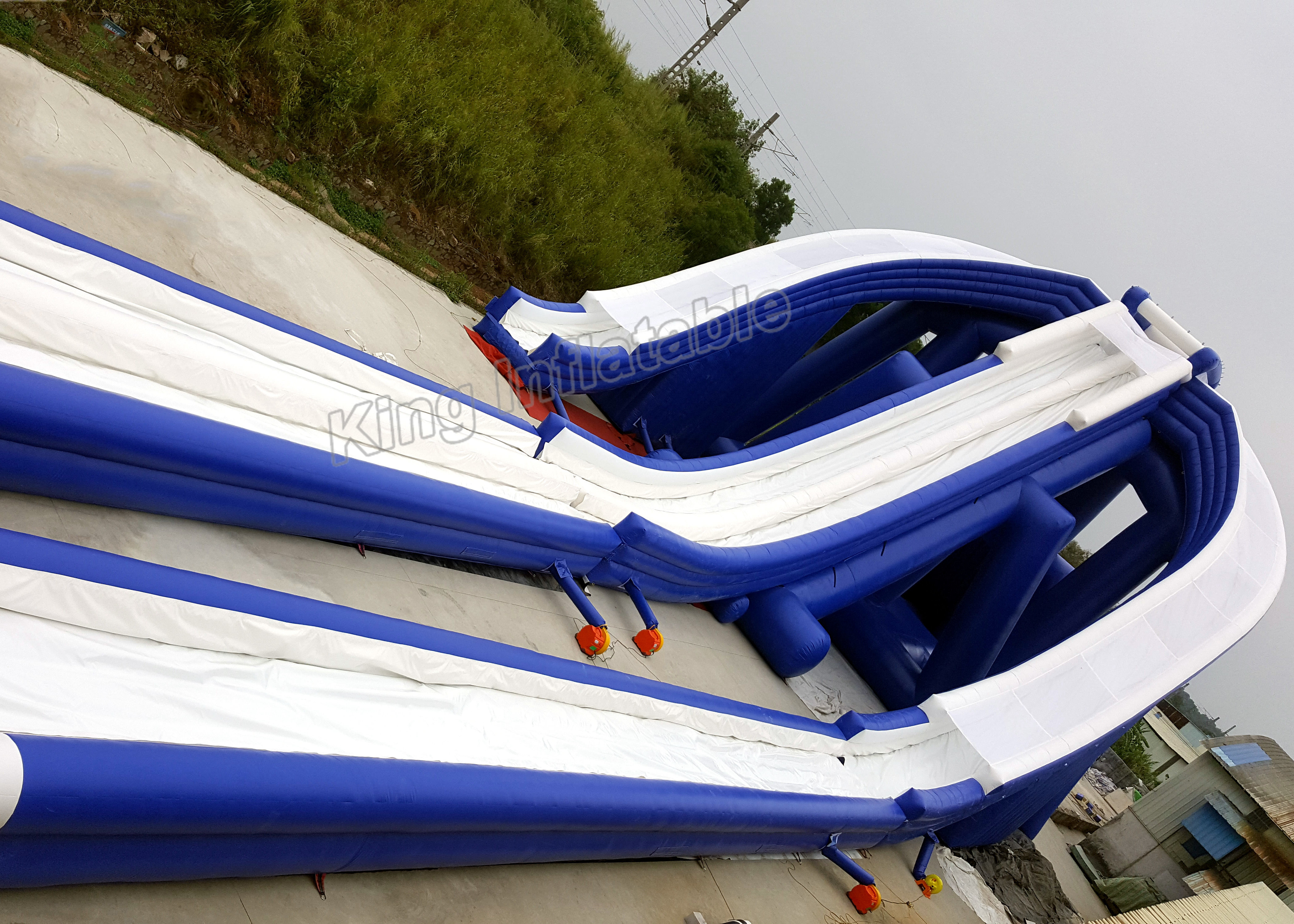 15m High Blue Outdoor Giant long Inflatable Water Slide blow out Trippo ...