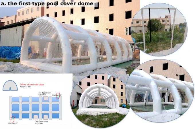 12*6m Airtight Clear Inflatable Pool Bubble Dome , Waterproof Pool Dome